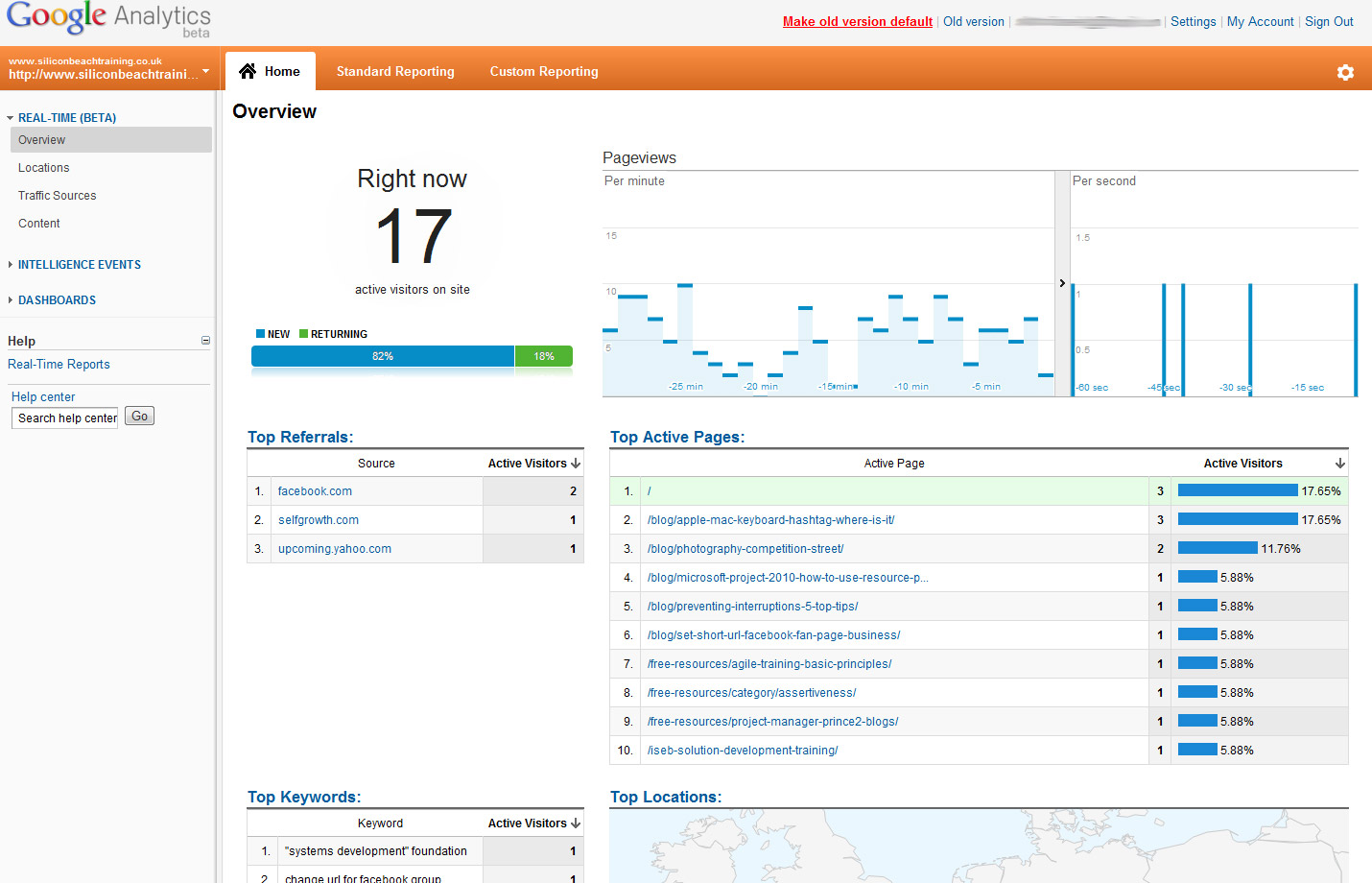 Google Analytics Real Time Reporting - First Look
